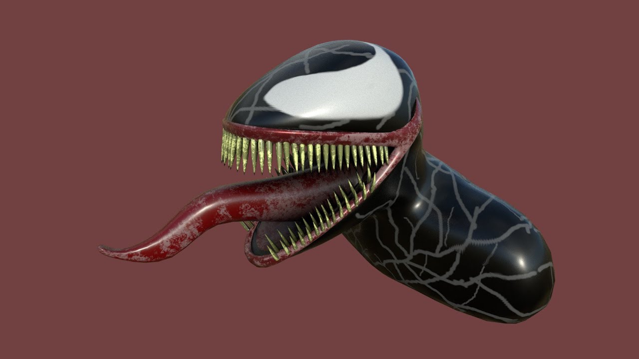 how to model and texture venom face in 3d maya for beginners - YouTube
