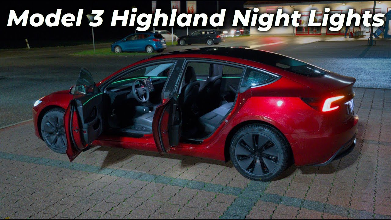 Tesla Model 3 Highland Night Lights - YouTube