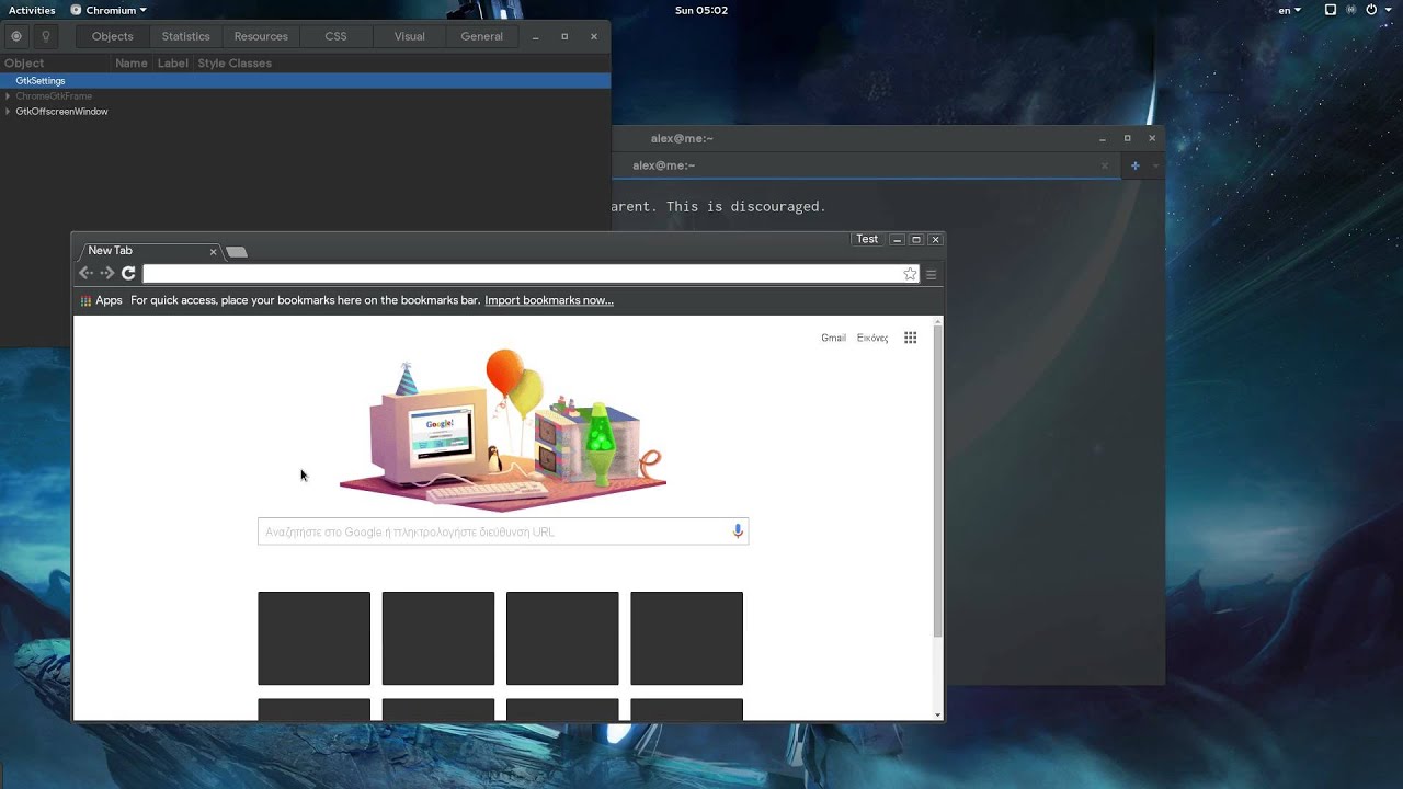 GTK3 (v3.18) on Chromium (v47) - YouTube