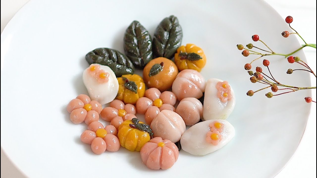 꽃송편과 수정과, 월병 만들기 🌸 l Flower Rice cake , Cinnamon Punch & Mooncake 🐿 ...