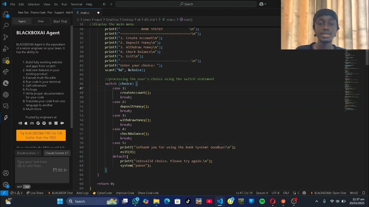 HOW TO SIMULATE A BANK SYSTEM USING C - YouTube