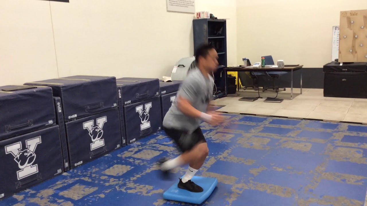 Airex Single Leg 1/4 Squat Hops - YouTube