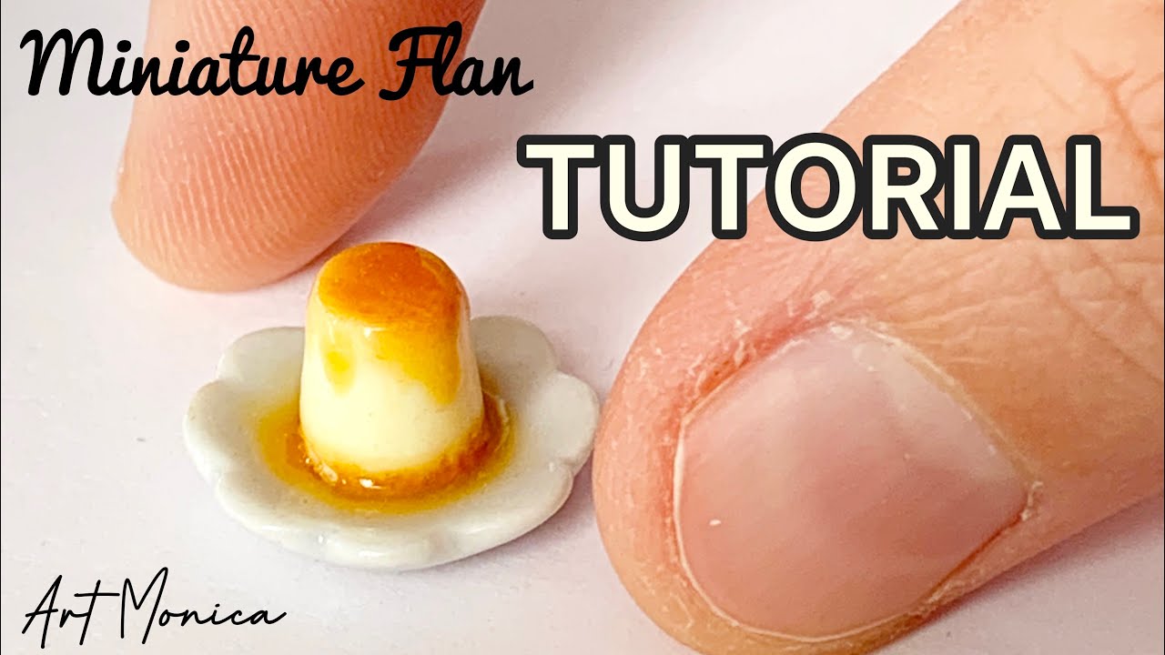How to make a Miniature Flan TUTORIAL : Polymer Clay / UV Resin / DIY ...