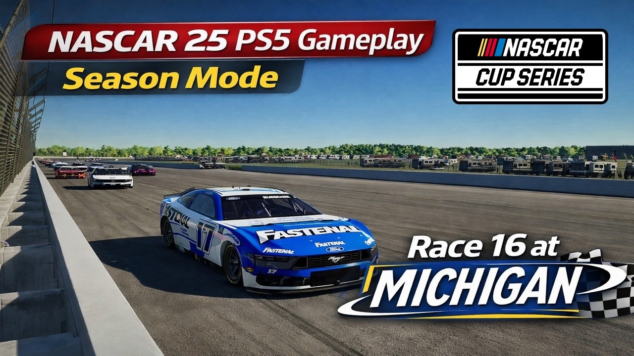 NASCAR 25 PS5 Gameplay – Season Mode | Race 16 at Michigan - YouTube