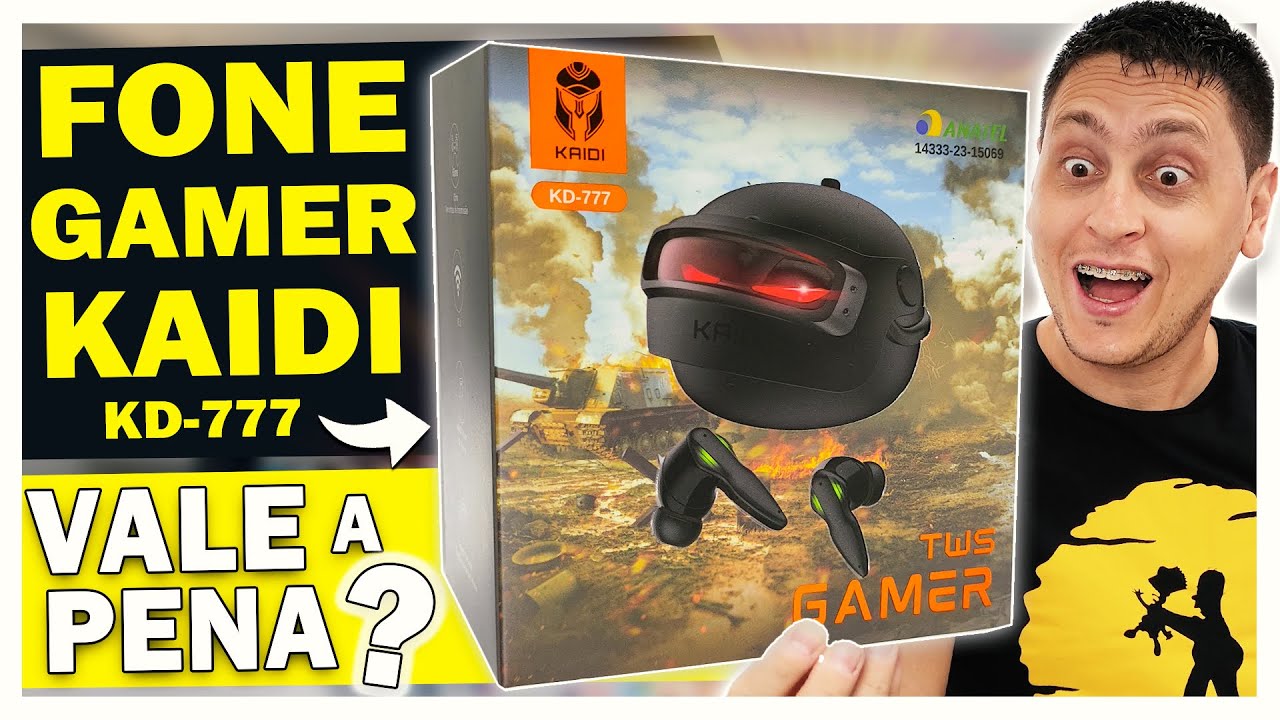 Fone Bluetooth Gamer KAIDI KD-777 é bom? Unboxing e review - YouTube
