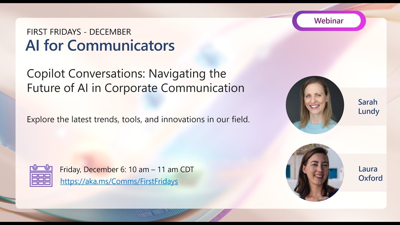 First Fridays - Comms Conversations - December - YouTube