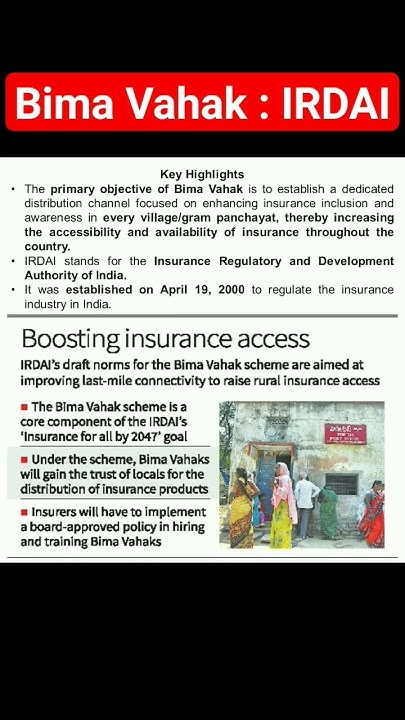 Bima Vahak : IRDAI #women #womenempowerment #insurance #irda #upsc #india #dailynews # ...