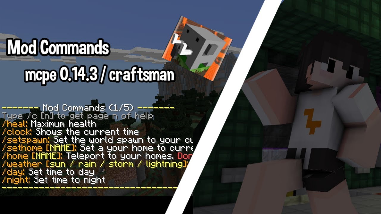 Download Mod Commands And Mod Sethome || Mcpe 0.14.3 /Craftsman - YouTube