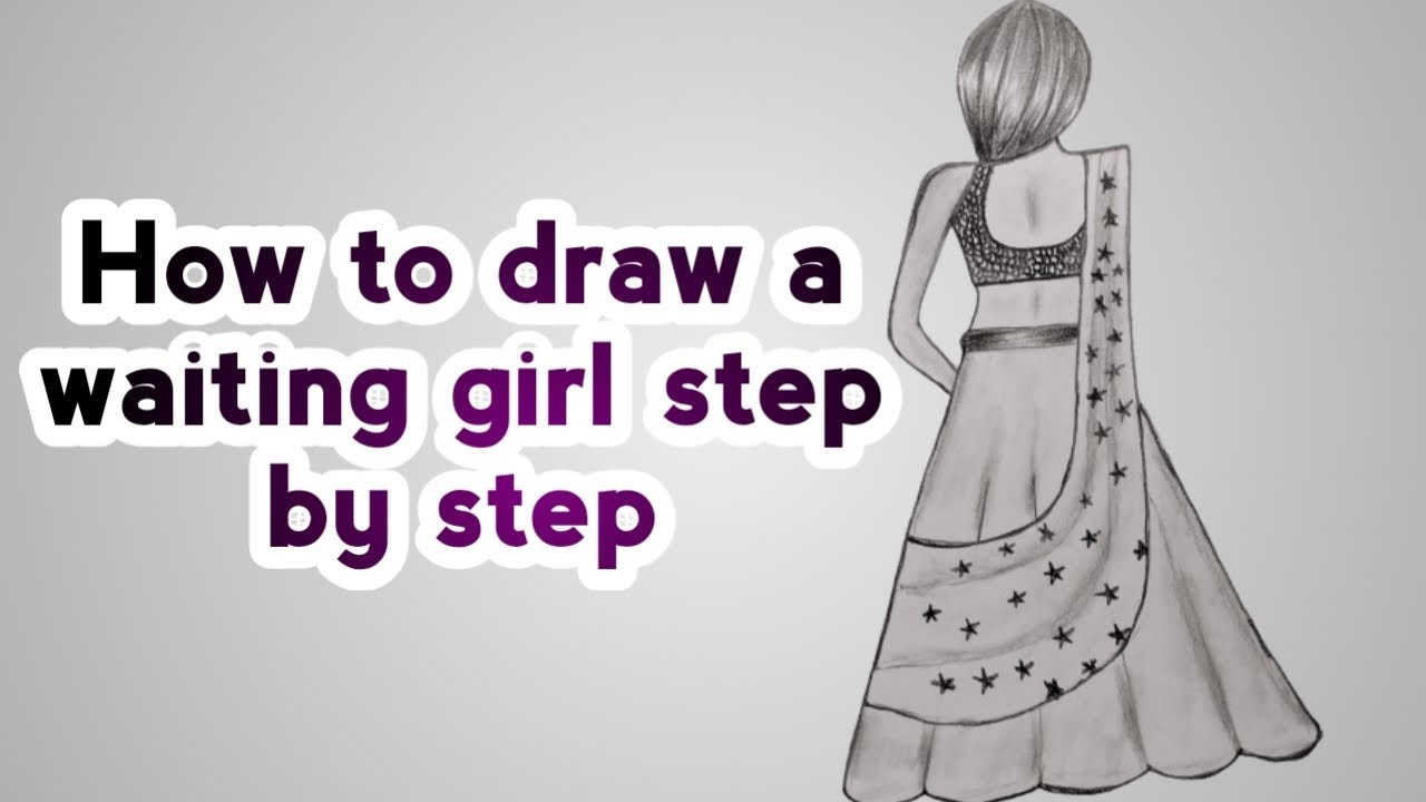How to draw a waiting girl step by step very easily ️ ️ Drawing for ...