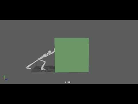 3D Maya animation - pushing a heavy box - YouTube
