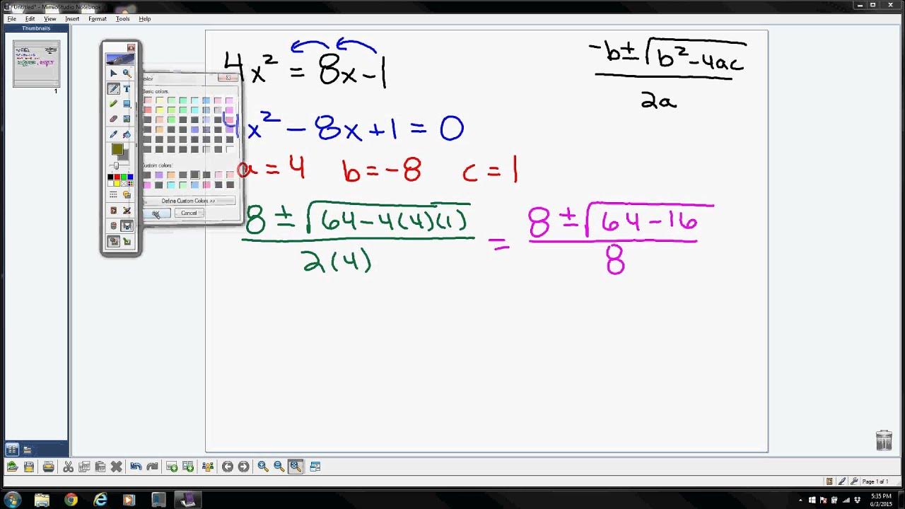 College Algebra Quadratic Formula #4 - YouTube