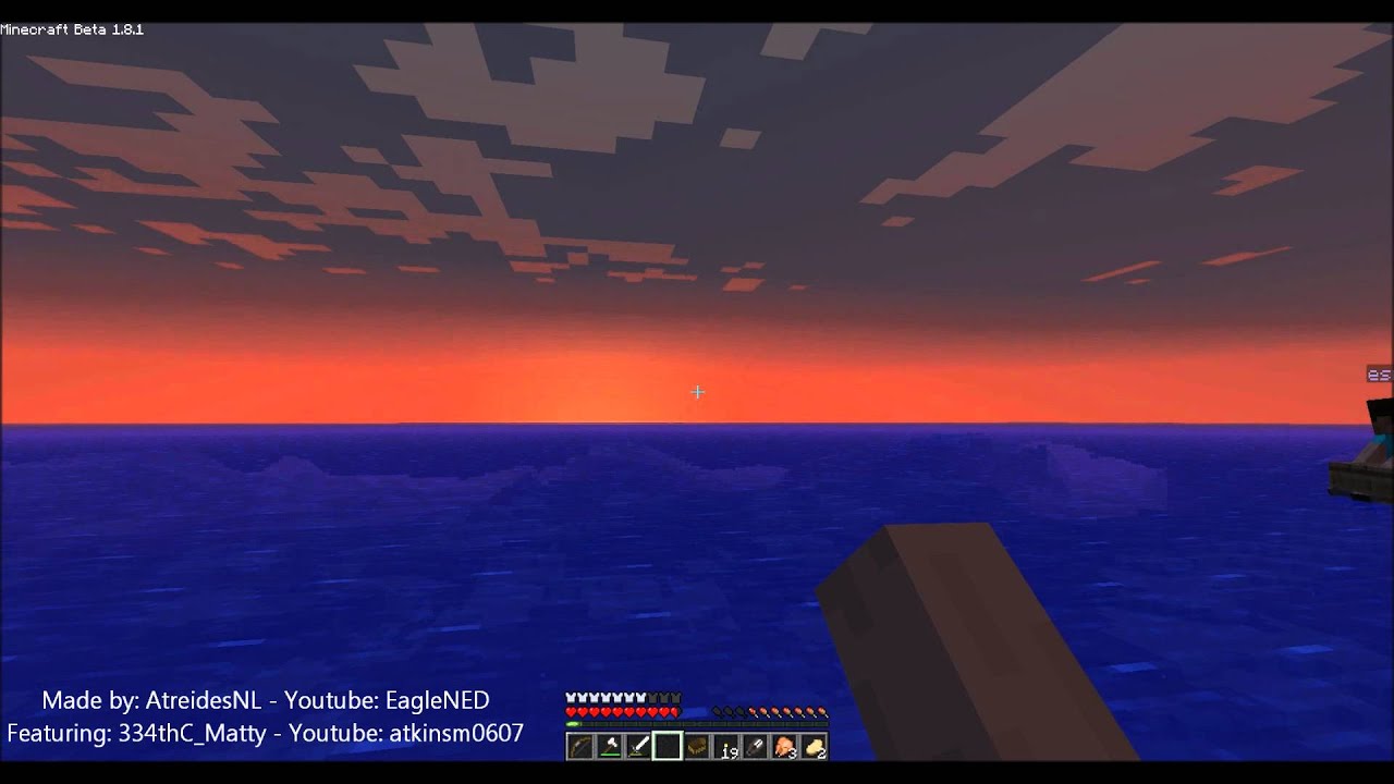 Moonrise and sunrise over a Minecraft ocean - YouTube