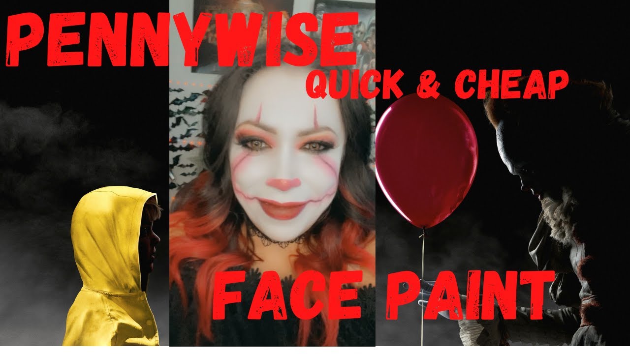 Pennywise Face Paint: How to do a quick and cheap #pennywise (for ...