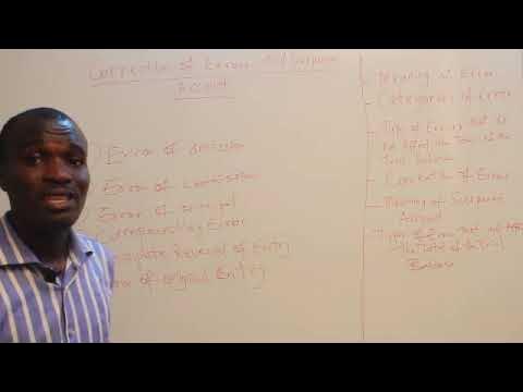 Correction of errors and suspense Account (SS 1, JAMB Tutorial, WAEC, NECO, Post-UTME, NABTEB ...