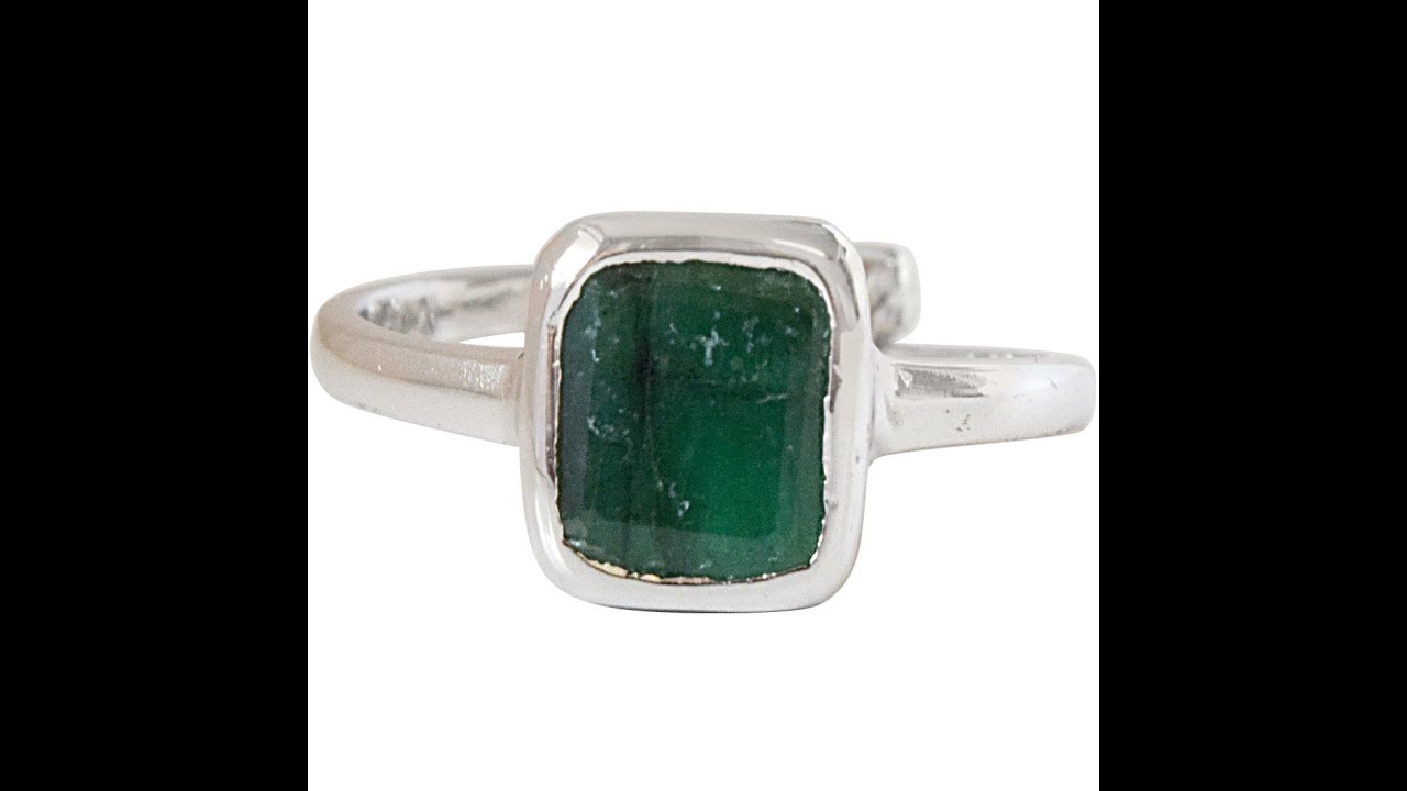 Unveil the Magic: 2.81cts Square Green Emerald & 925 Silver Adjustable ...