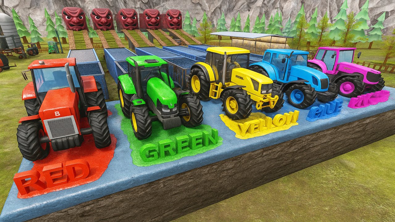 Painting tractors on the farm - new Colors and Preparing Machines for ...