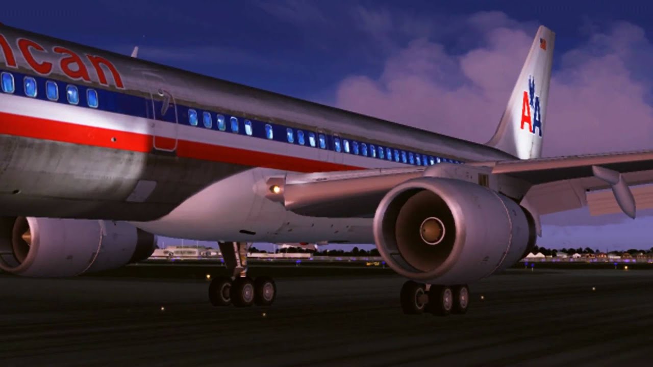 FS2004 - 757 American Airlines Landing at Chicago - YouTube