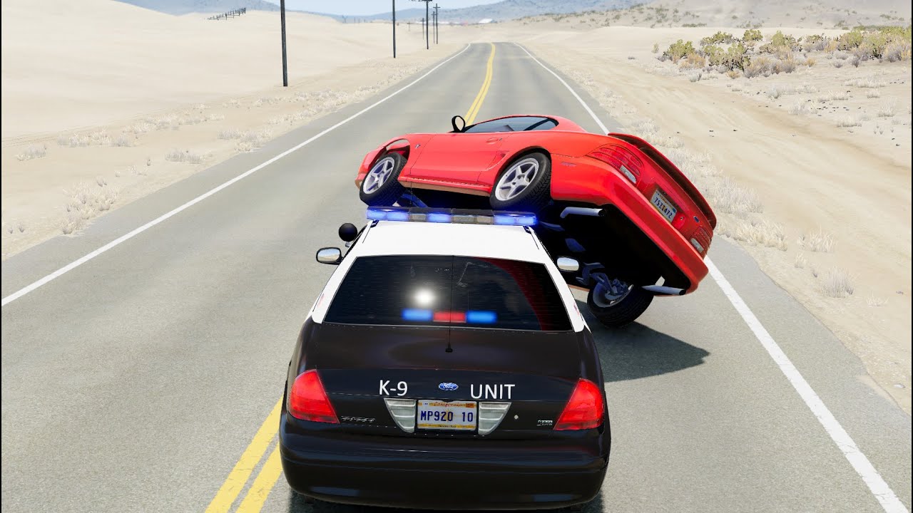 Cars vs Police Pit Maneuver – BeamNG.Drive - YouTube