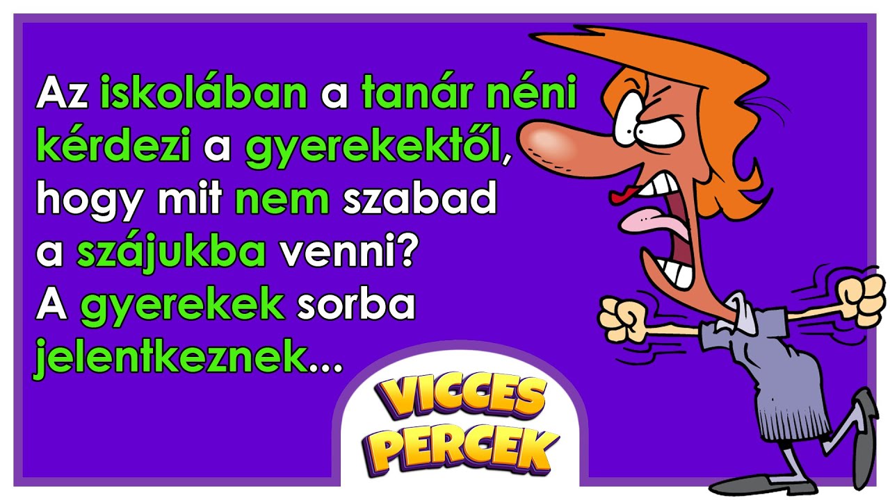 🤣Vicces Percek: Az iskolában a tanár néni kérdezi a gyerekektől...🤣 ...