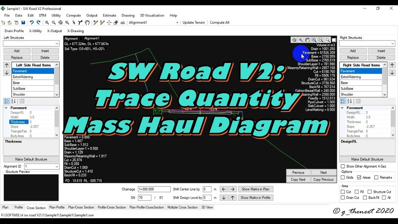 SW Road V2: 8e Trace Quantity | Mass Haul Diagram | - YouTube