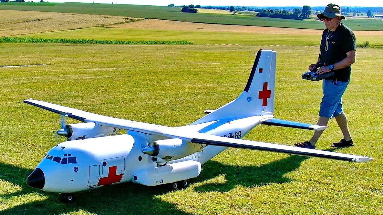 AMAZING HUGE RC TRANSALL C-160 SCALE MODEL AIRPLANE FLIGHT ...