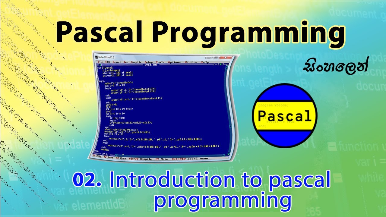 How To Write Pascal Codes Introduction Sinhala Resourceict Youtube