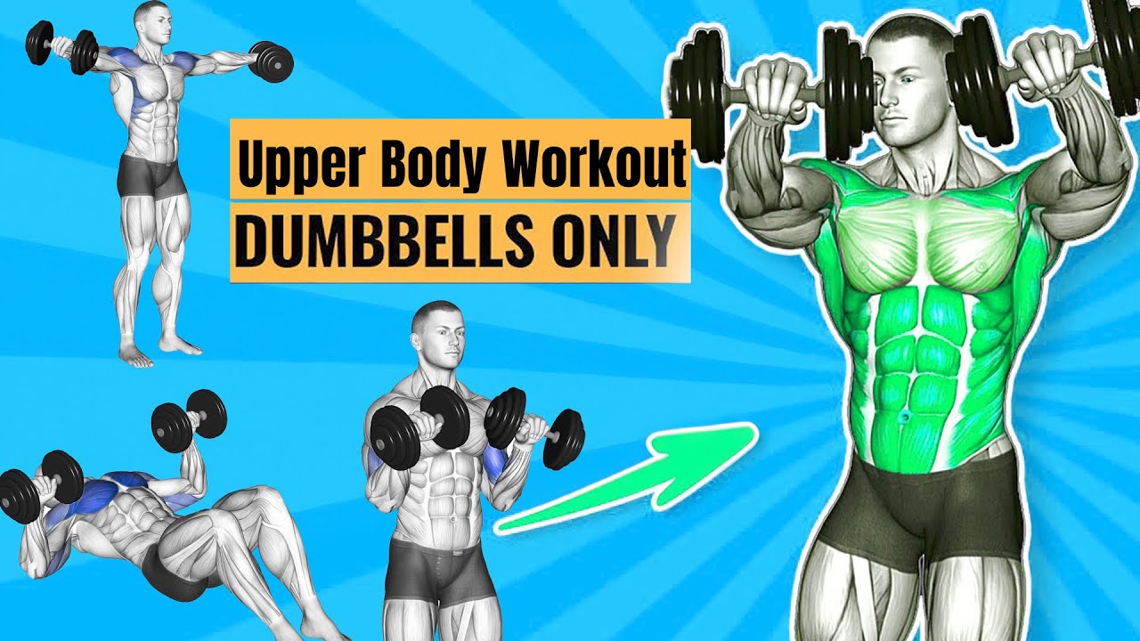 20 Minute HARD Upper Body Workout with Dumbbells workout at home - YouTube