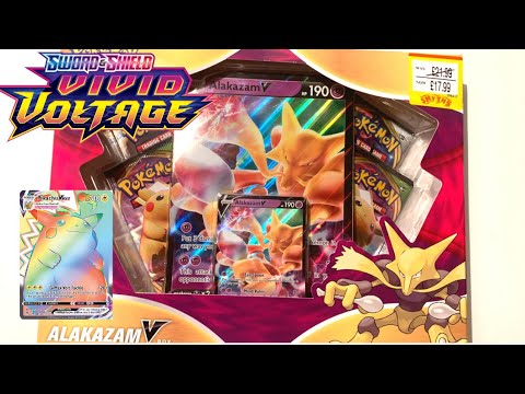 Opening Alakazam V Collection Box + Vivid Voltage & Sun and Moon/ Sword ...