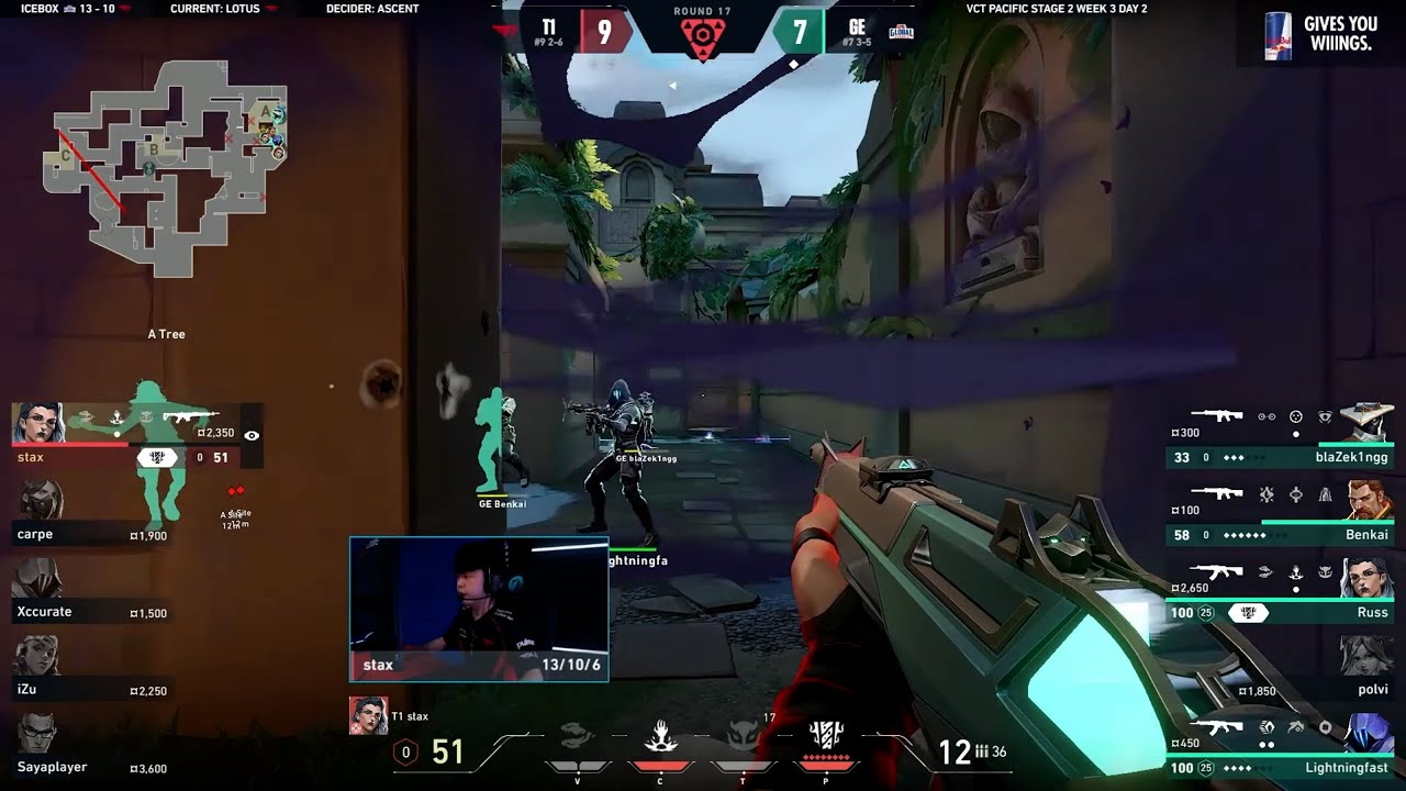 T1 Stax 1v4 Clutch with Guardian vs Global Esports | VCT Pacific 2024 ...