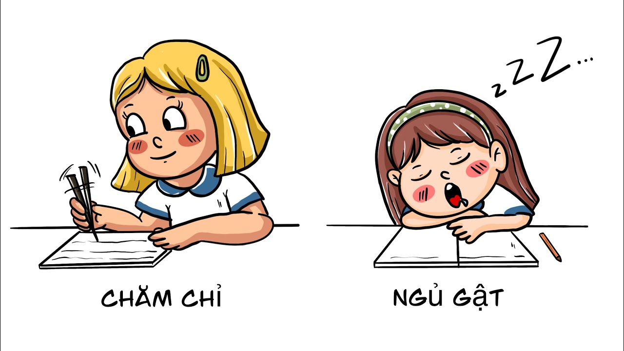 Vẽ và tâm sự các kiểu học sinh trong giờ học / Drawing tutorial - YouTube