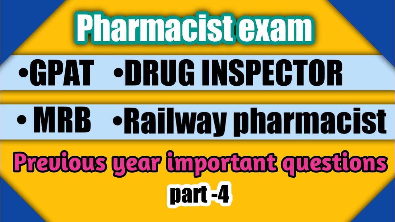 MRB Pharmacists exam revious questions! #mrb #pharmacist #mcq - YouTube