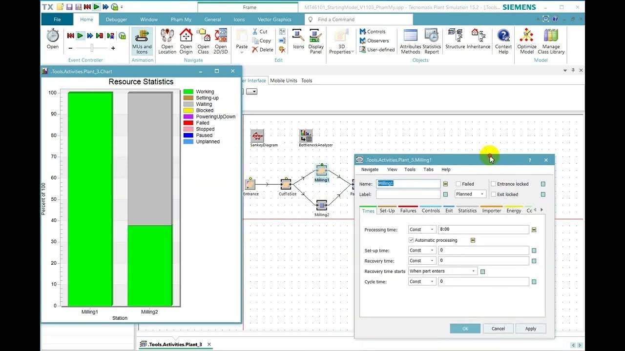[Tecnomatix Plant Simulation] Tutorial 15 - Resource and Production Statistics - YouTube