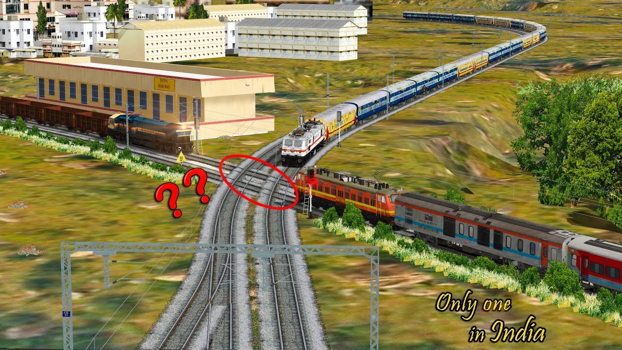 Trains crossing each other at India's Famous Double Diamond Crossing of ...