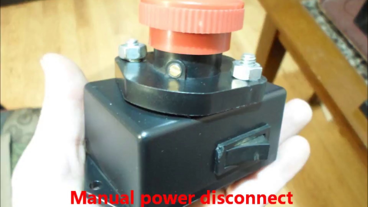 Big Red Button manual power disconnect with a precharge circuit - YouTube