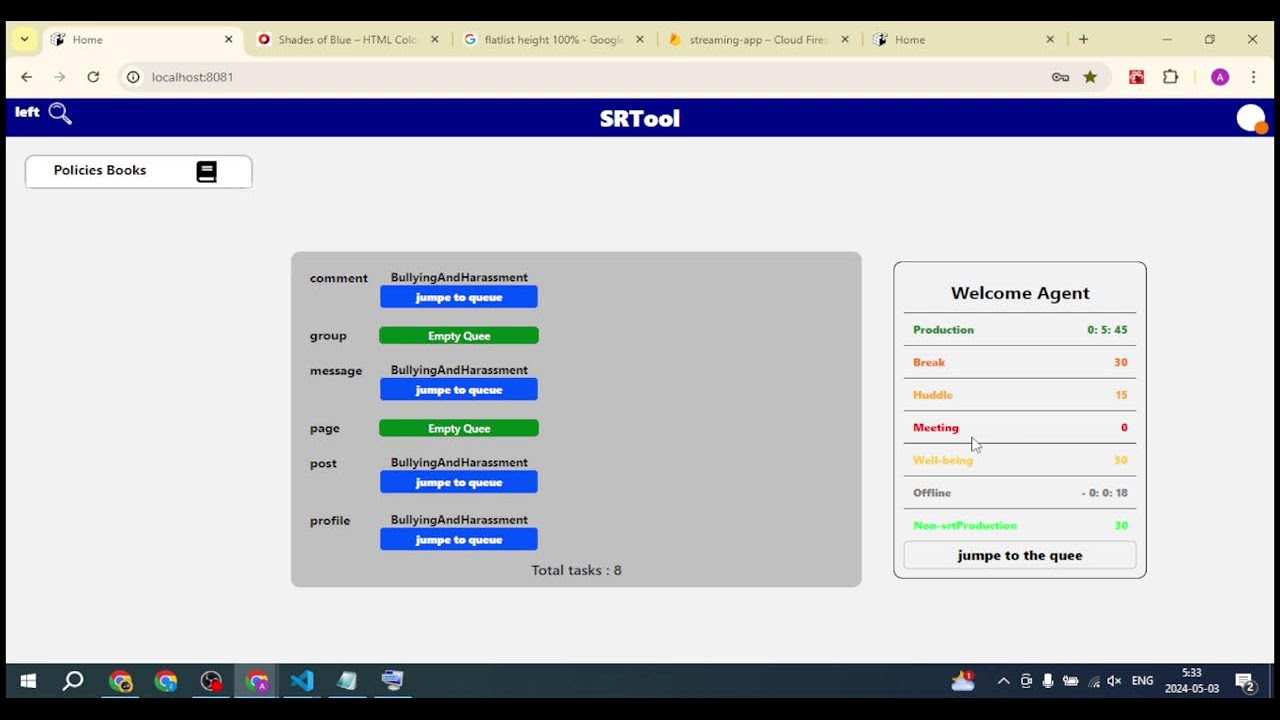 building srt tool for Review #Part# creating the reports structure docs ...