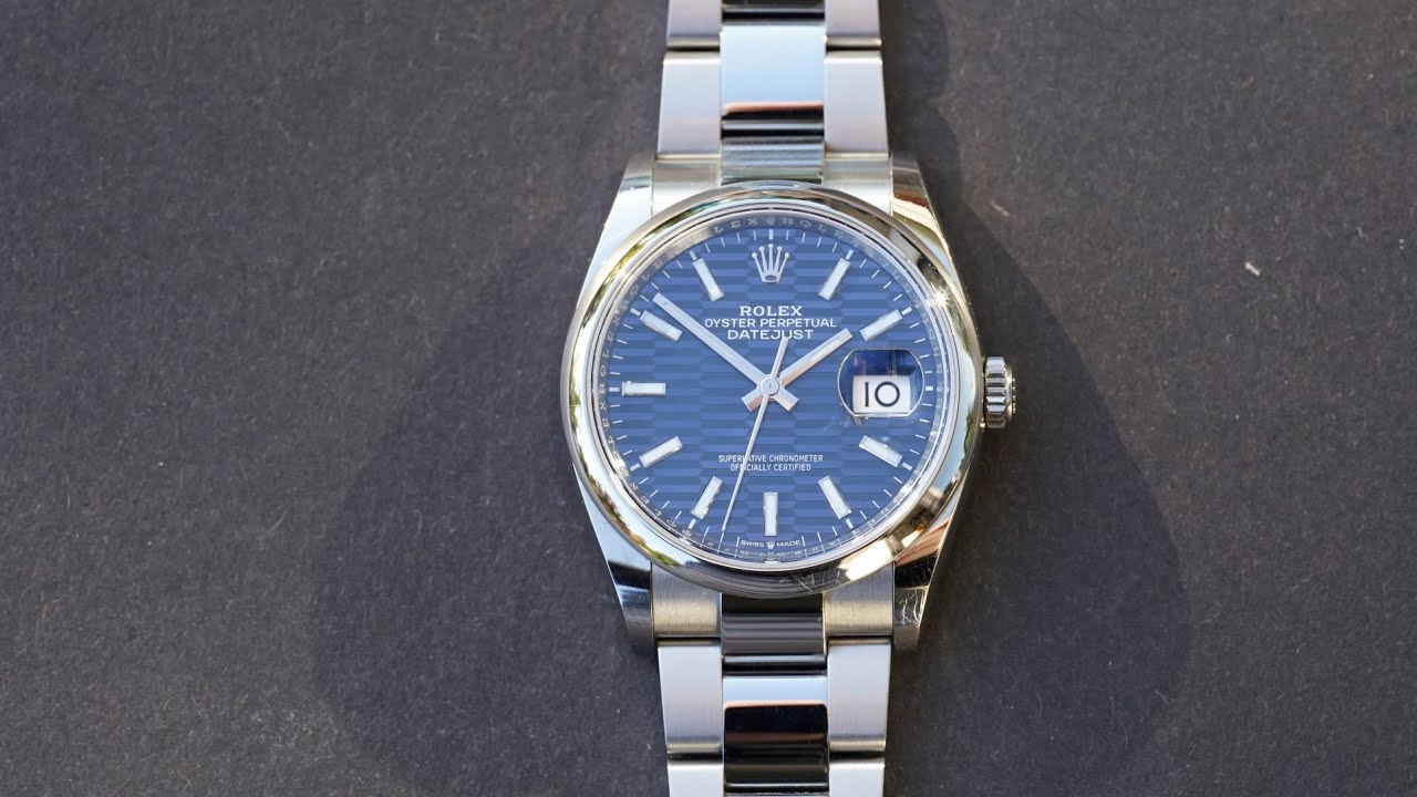 Rolex DJ 36 blue fluted dial - YouTube