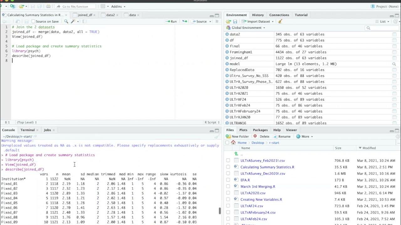 Calculating Summary Statistics in RStudio - YouTube
