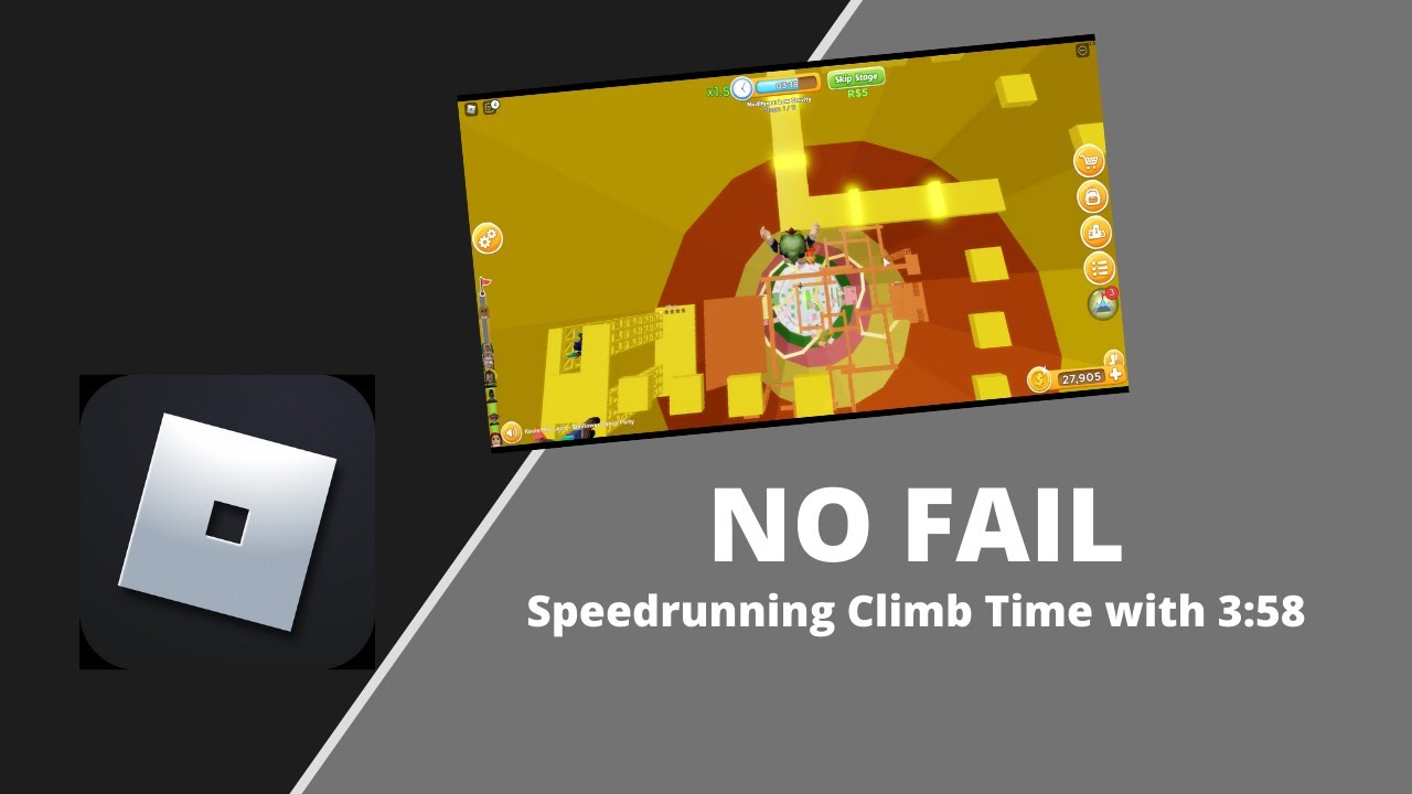 Climb Time Roblox No Cut, no Fail. Flawless Speedrun in 3:53. - YouTube