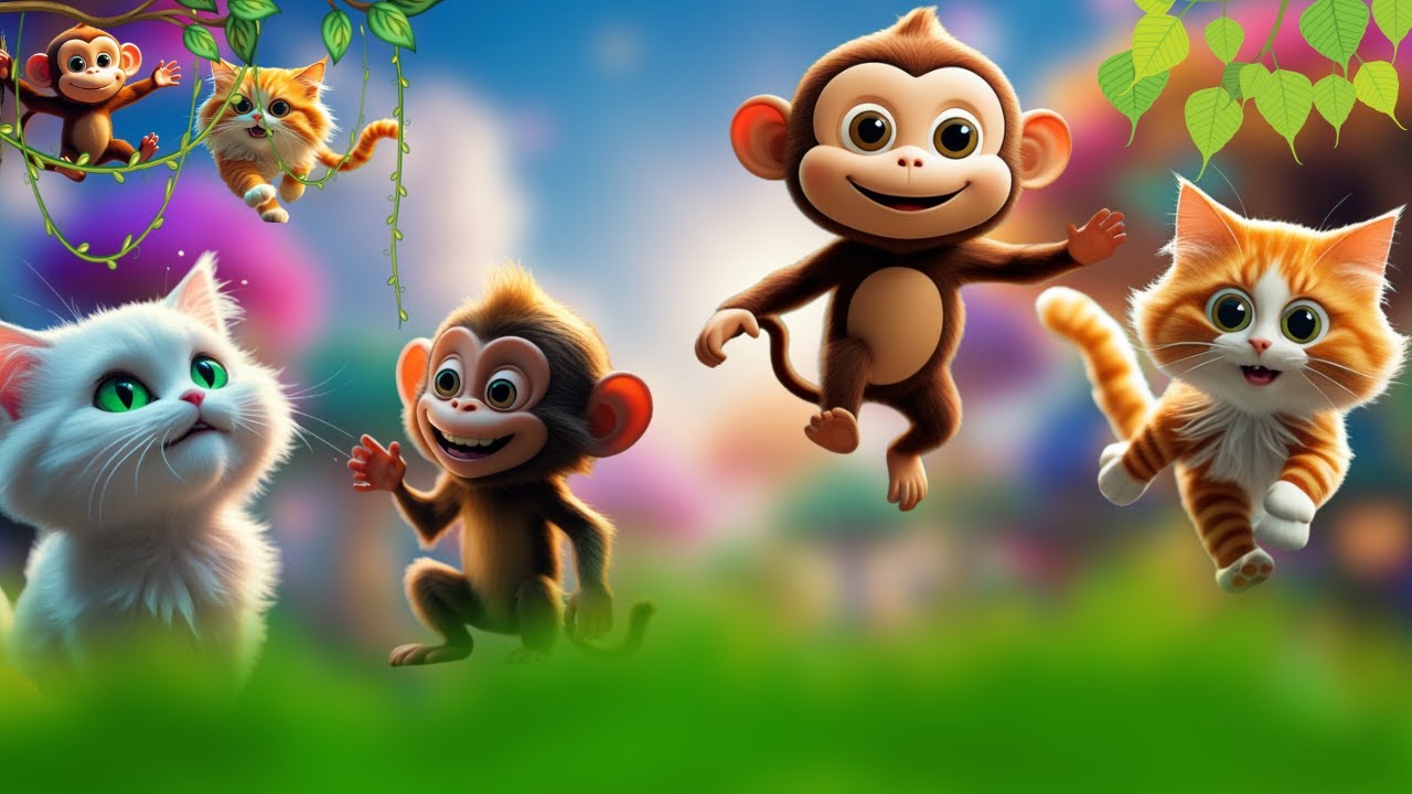 monkey and cat🐒🐱 friendship song in tamil #cartoonforkids #cartoon # ...