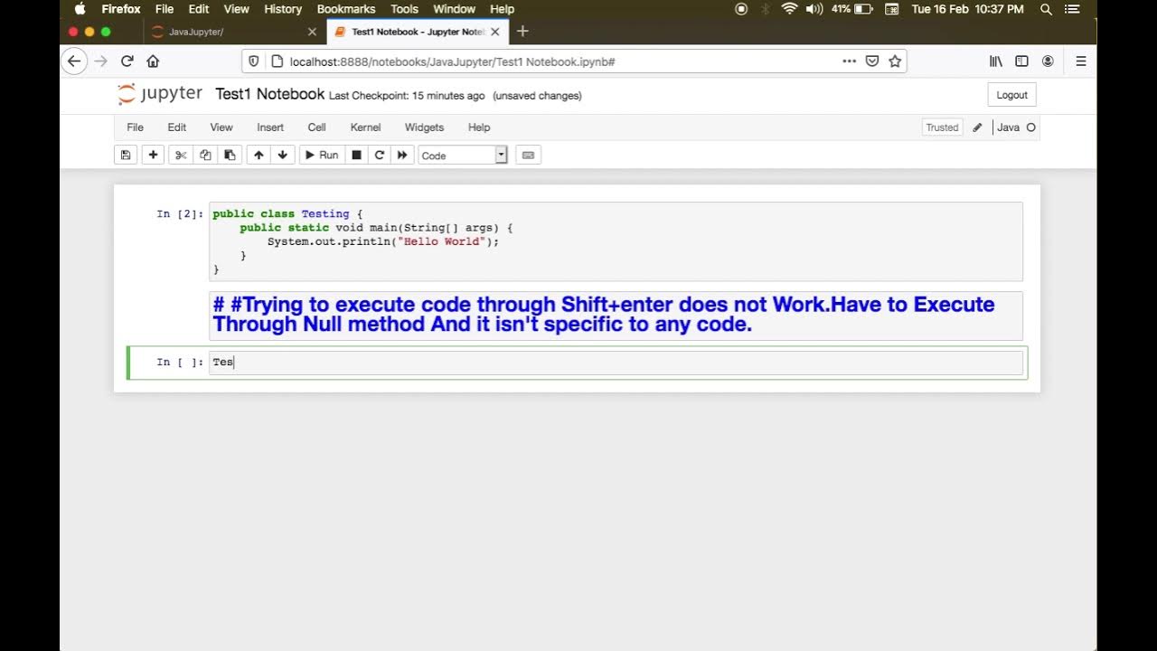 IJAVA Jupyter Notebook java Code does not get executed. - YouTube