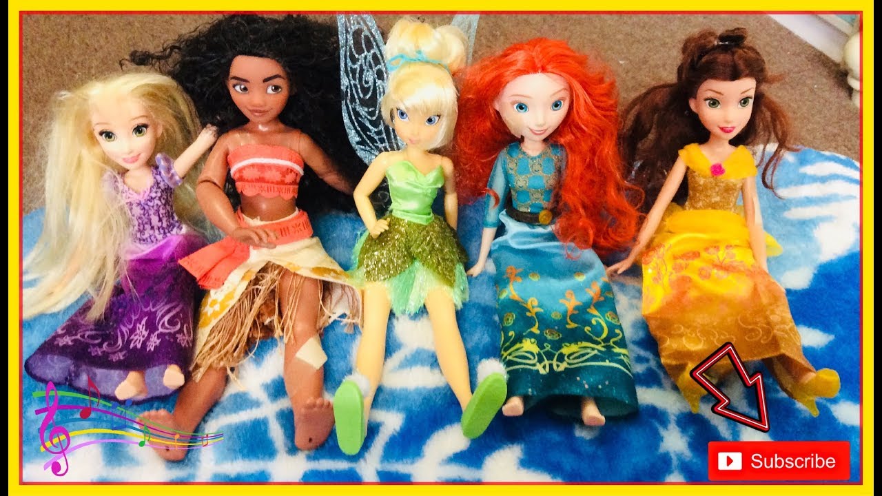 Five little princesses Jumping On The Bed Nursery Rhyme Disney Princess ...