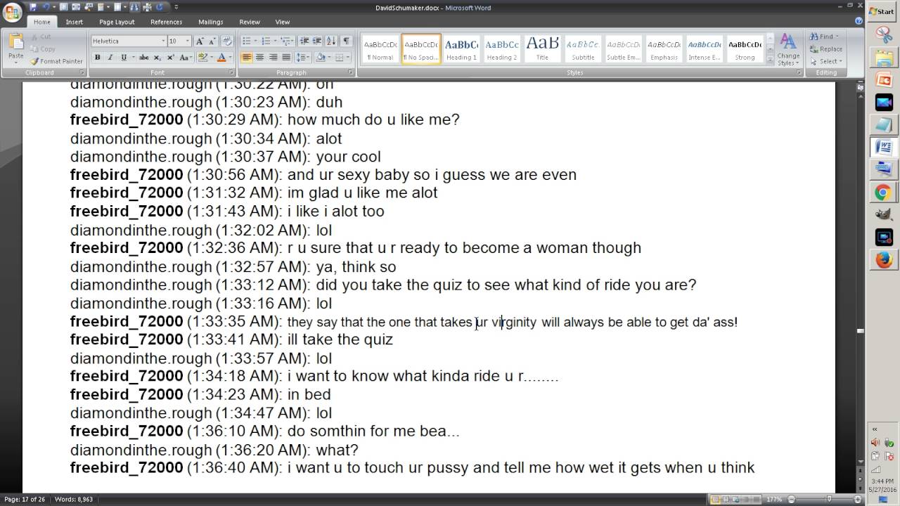 To Catch A Predator: David Schumacher Chatlog Analysis -- Vid 11 - YouTube