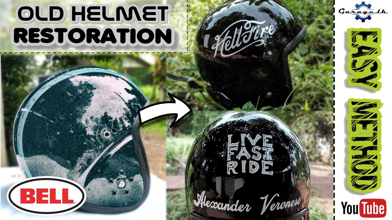 How to Restore EASILY your own CUSTOM HELMET at HOME || Open Face Cafe ...