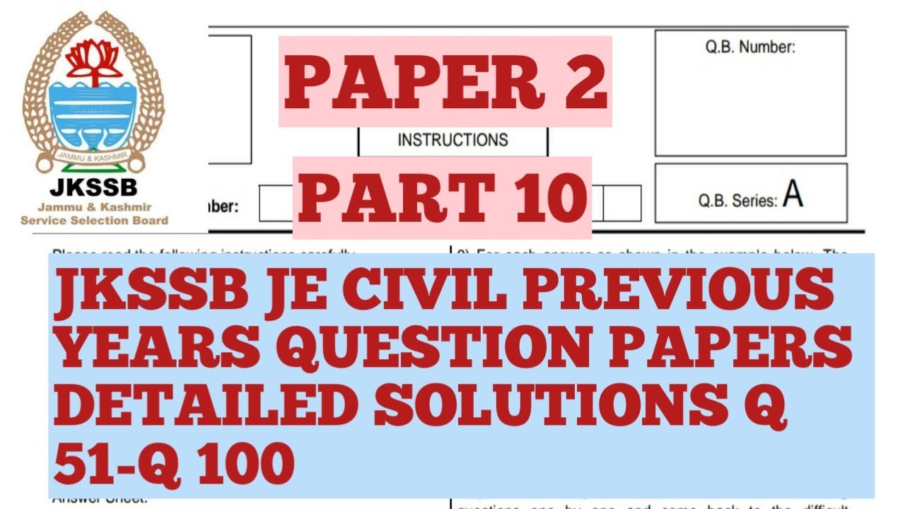 Jkssb Je Civil Previous Papers | Jkssb Je Civil Previous Year's ...