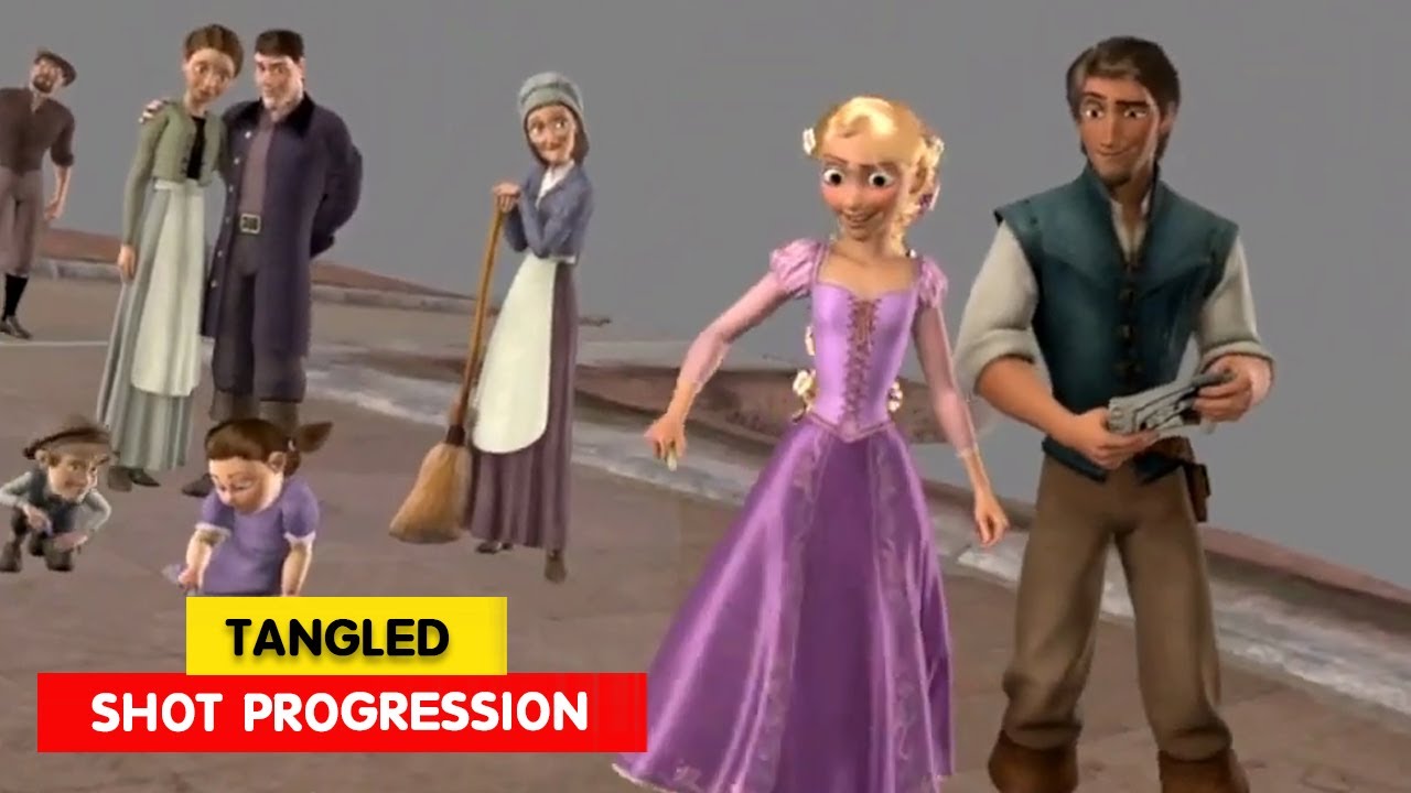 Tangled | Rapunzel Drawing Shot Progression | Animation Breakdowns | 3D ...