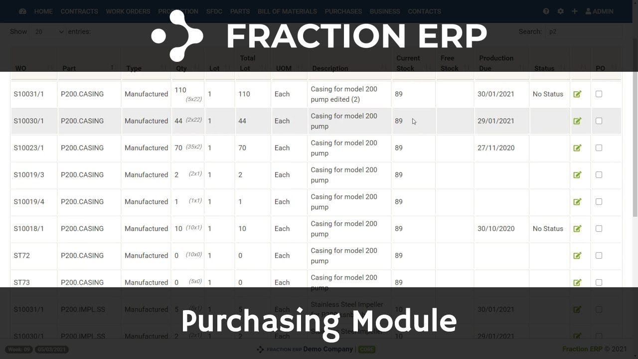 Fraction ERP - Purchasing Module - YouTube
