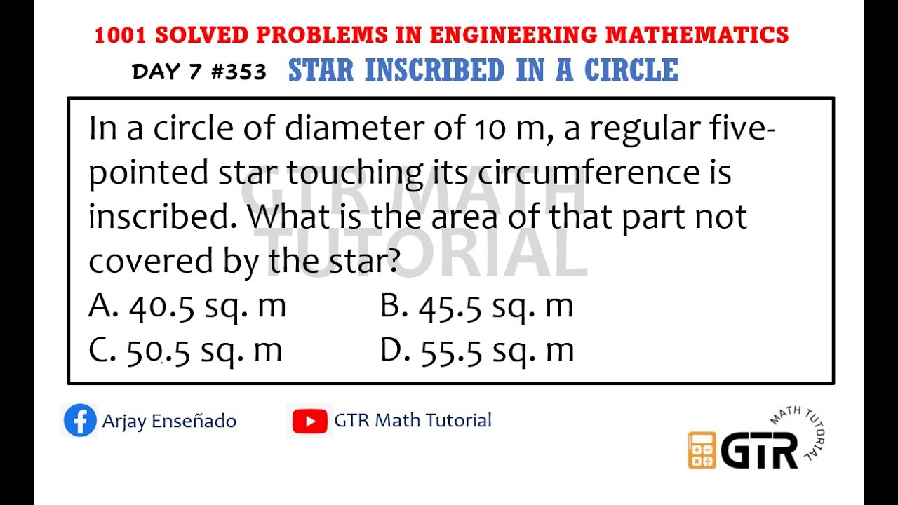AREA OF A STAR INSCRIBED IN A CIRCLE | 1001 SOLVED PROBLEMS IN ...