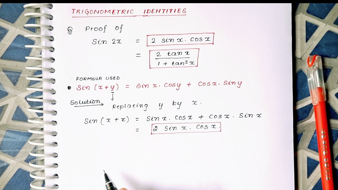 Sin2a formula | Sin2a= 2sina.cosa formula Proof | In Hindi | - YouTube