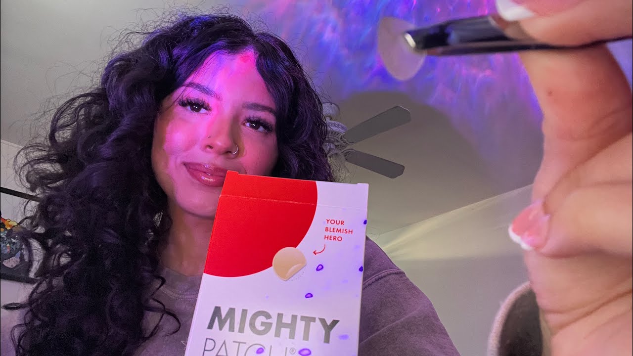 ASMR | popping your pimples & applying/removing pimple patches on you ...