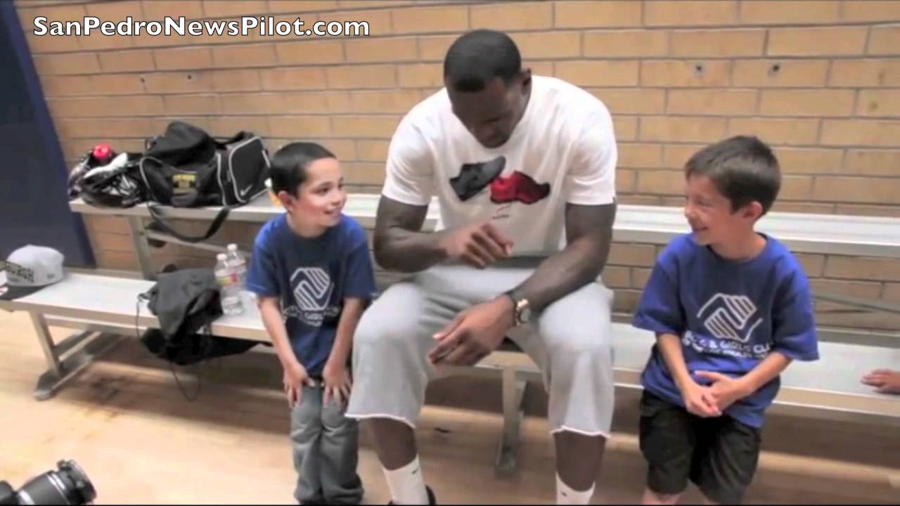 LeBron James visits the Boys and Girls Club in San Pedro, California ...